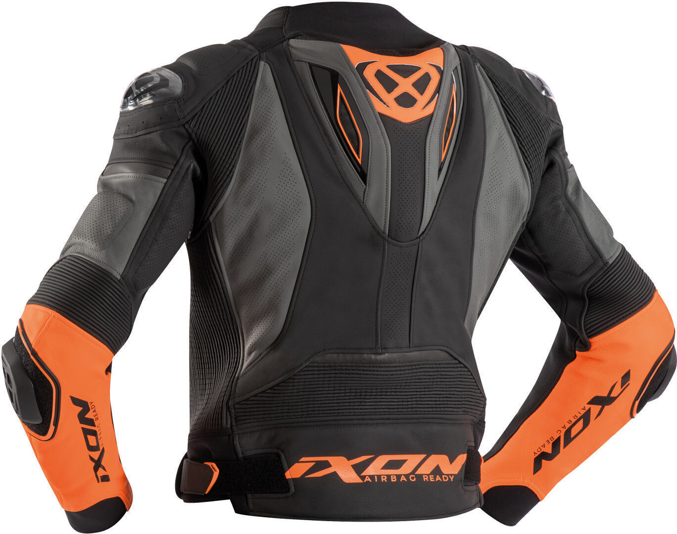 Ixon Vendetta Evo Leather Jacket - Black/Anthracite/Orange