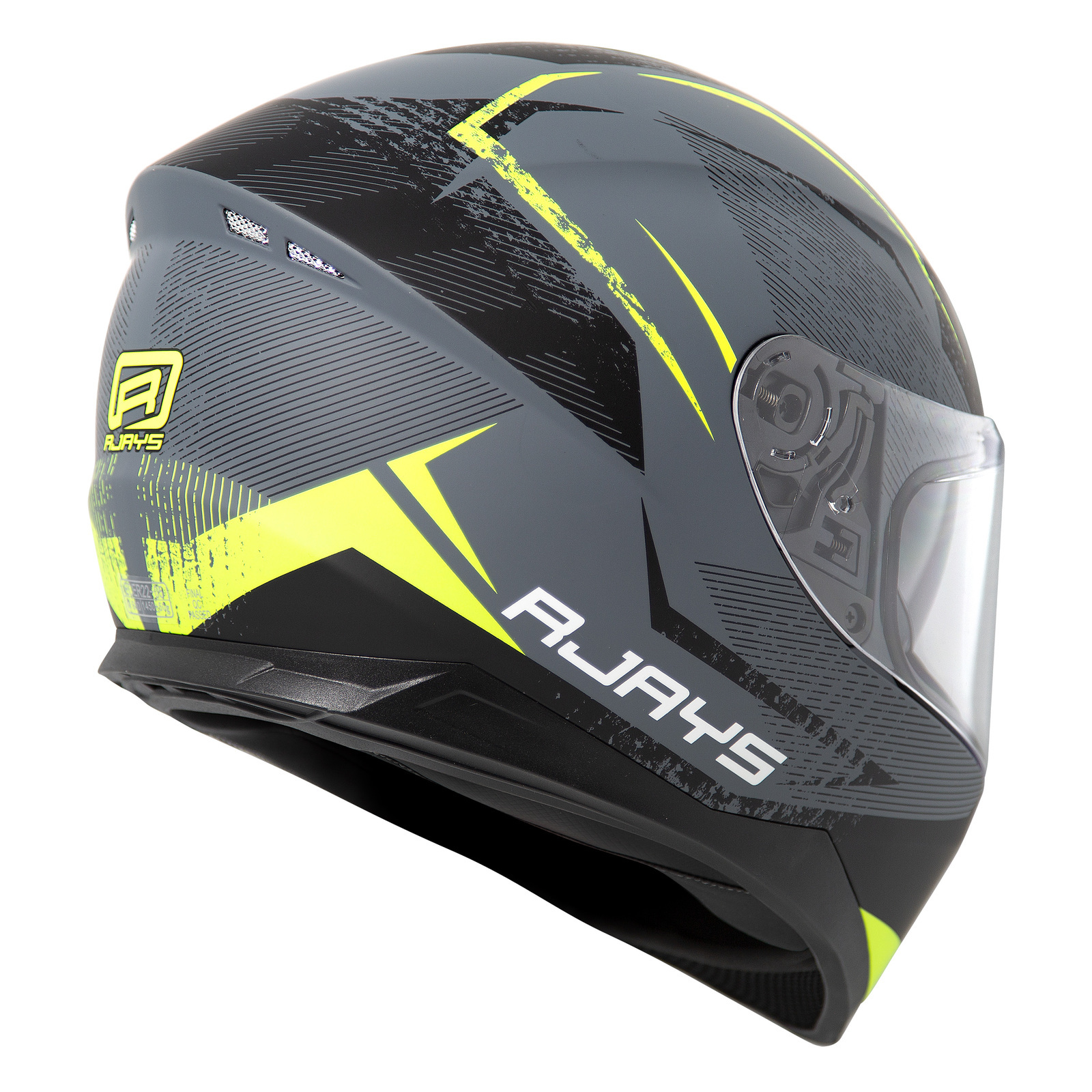 Rjays Dominator II Strike Matte Grey Yellow Helmet