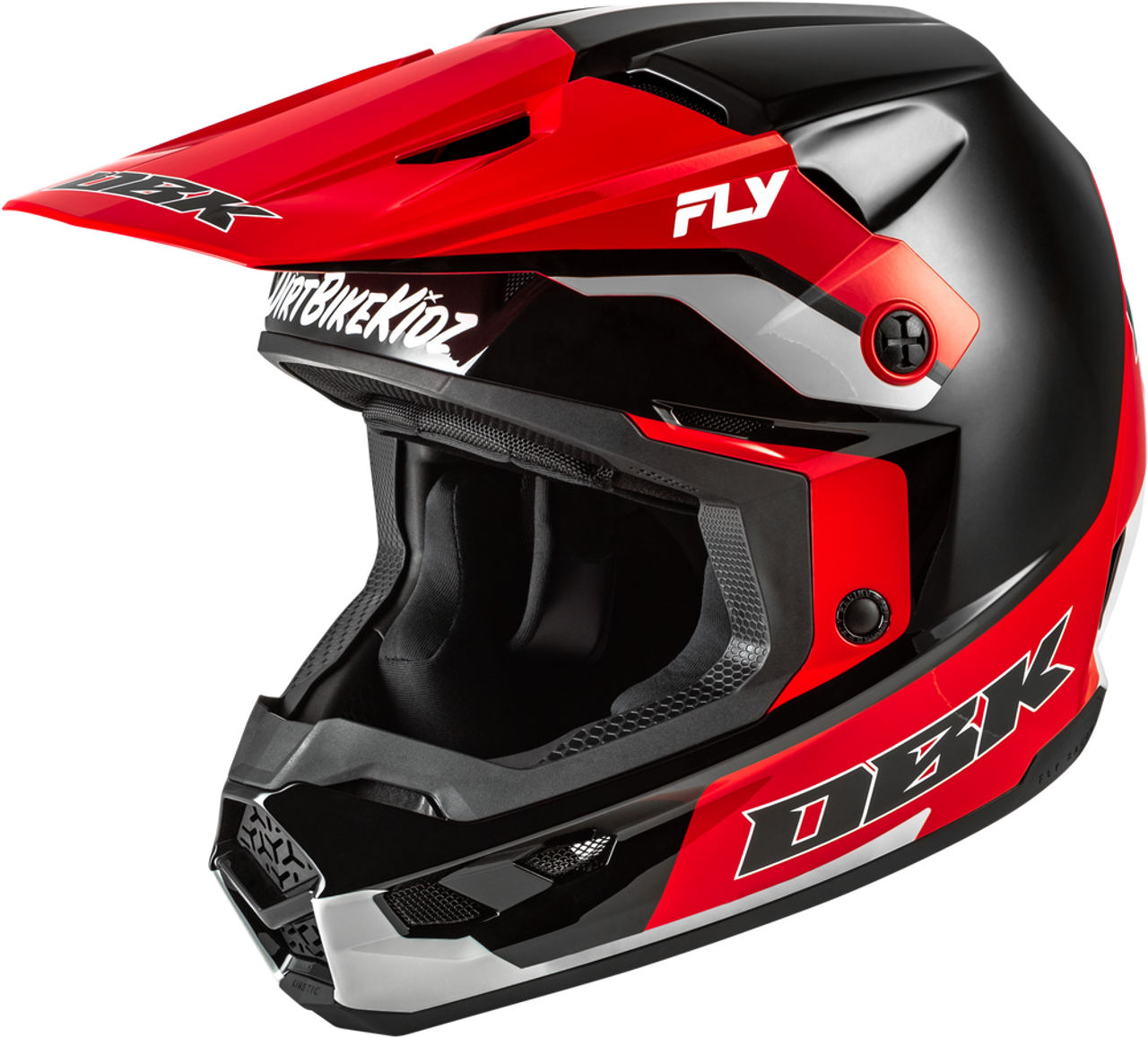 Fly Racing 2026 Kinetic Helmet SE DBK MX Helmet - Black/Red/Grey | MCAS