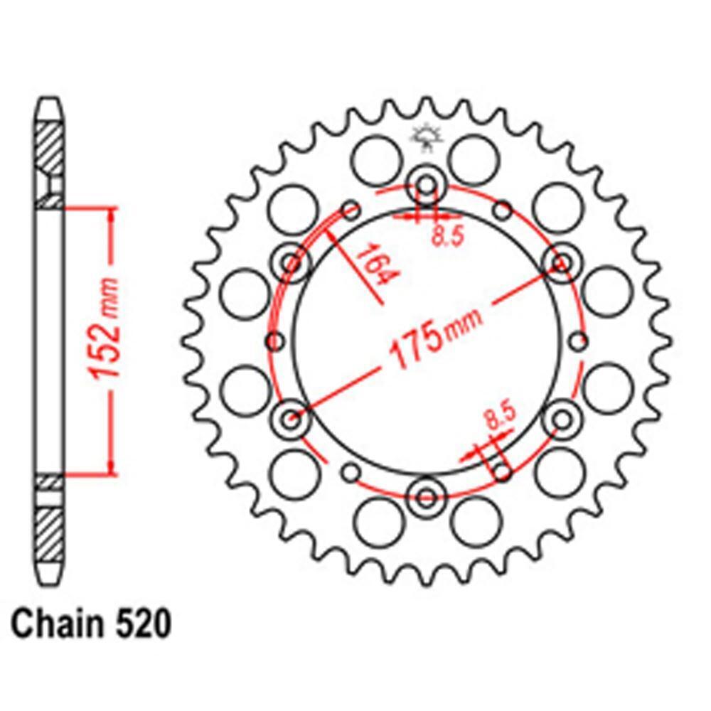 Rear Sprocket Steel 43T 520 D/D - Link