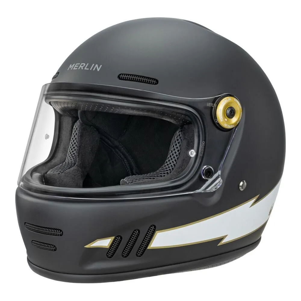 Merlin Revival Flash Full Face Helmet - Matte Black | MCAS