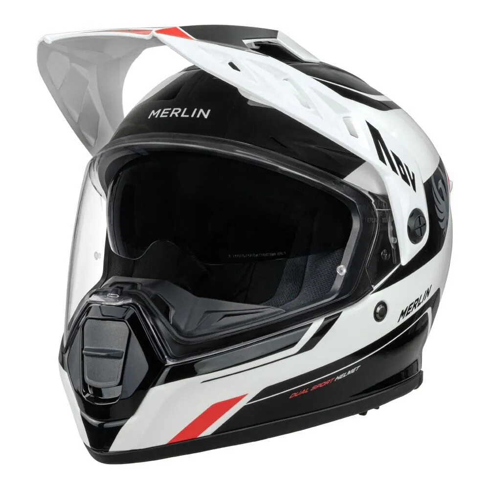 Merlin Torres Block Adventure Helmet - White/Red | MCAS