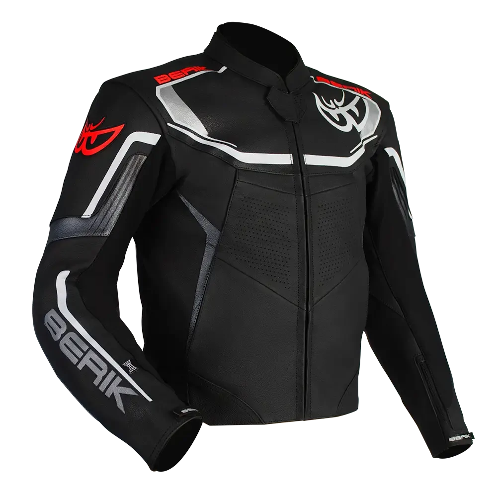 Berik Strada Leather Jacket - Black/White | MCAS