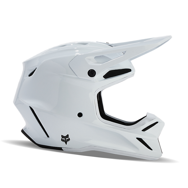 Fox V3 Rs Carbon Solid Helmet - White | MCAS