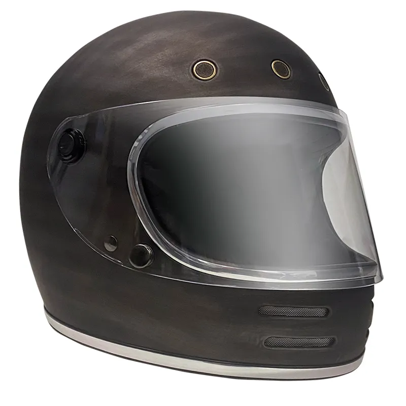 RXT A751 Stone Retro Full Face Helmet - Patina Black/Silver | MCAS