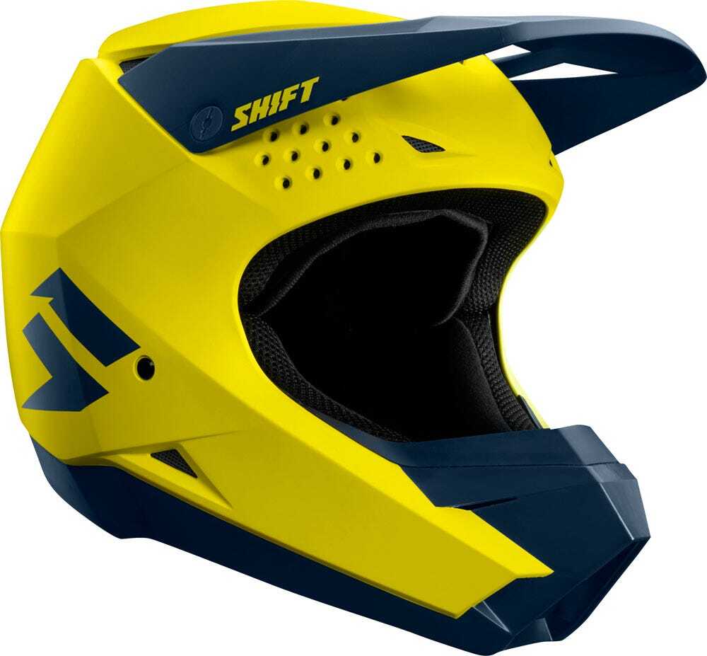 Shift Whit3 Helmet - Yellow/Navy | MCAS